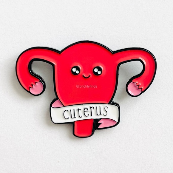 pricklyfinds | Jewelry | 84 Cuterus Uterus Feminist Enamel Pin | Poshmark